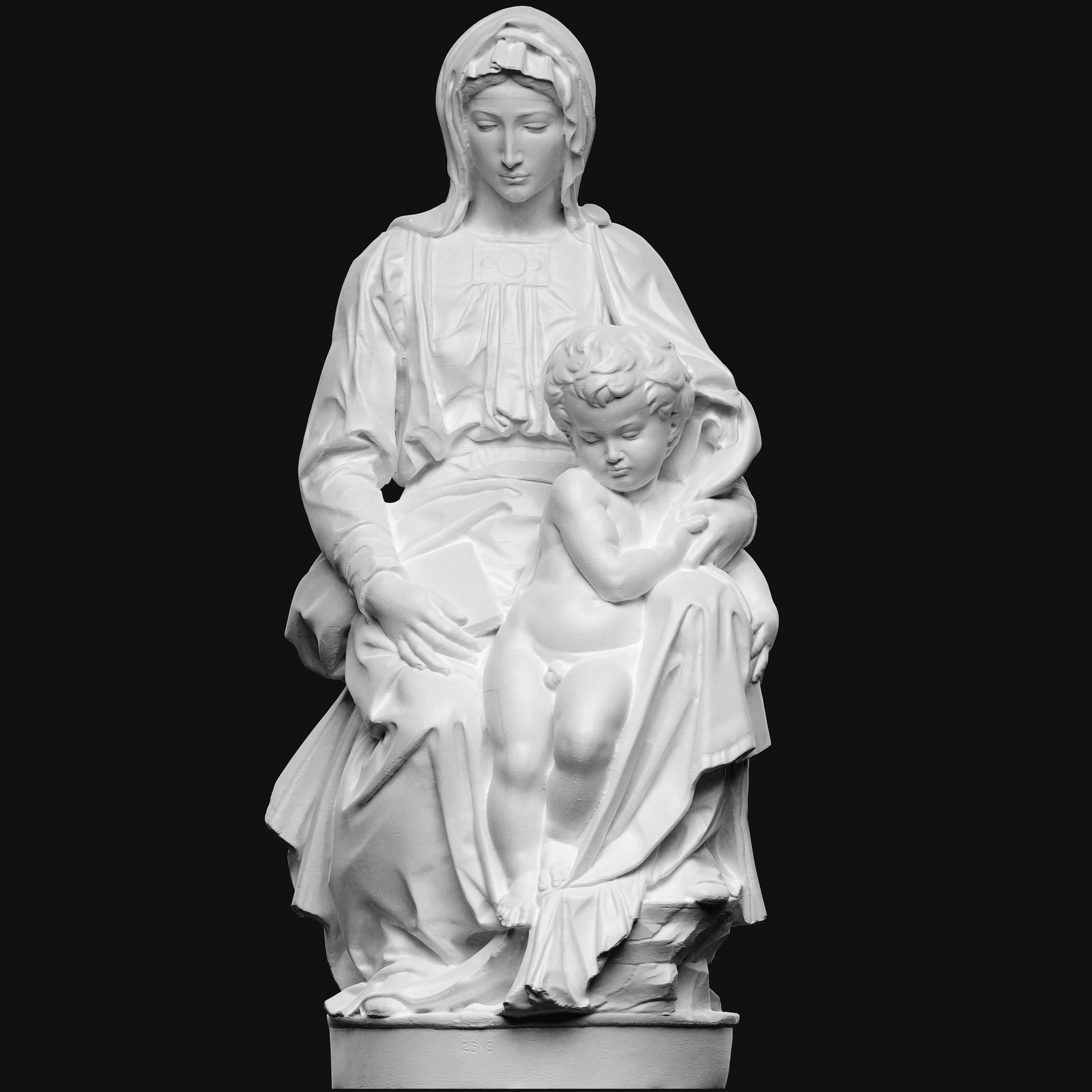 File:Michelangelo Buonarroti, Maria siddende med barnet, Brüggemadonna ...