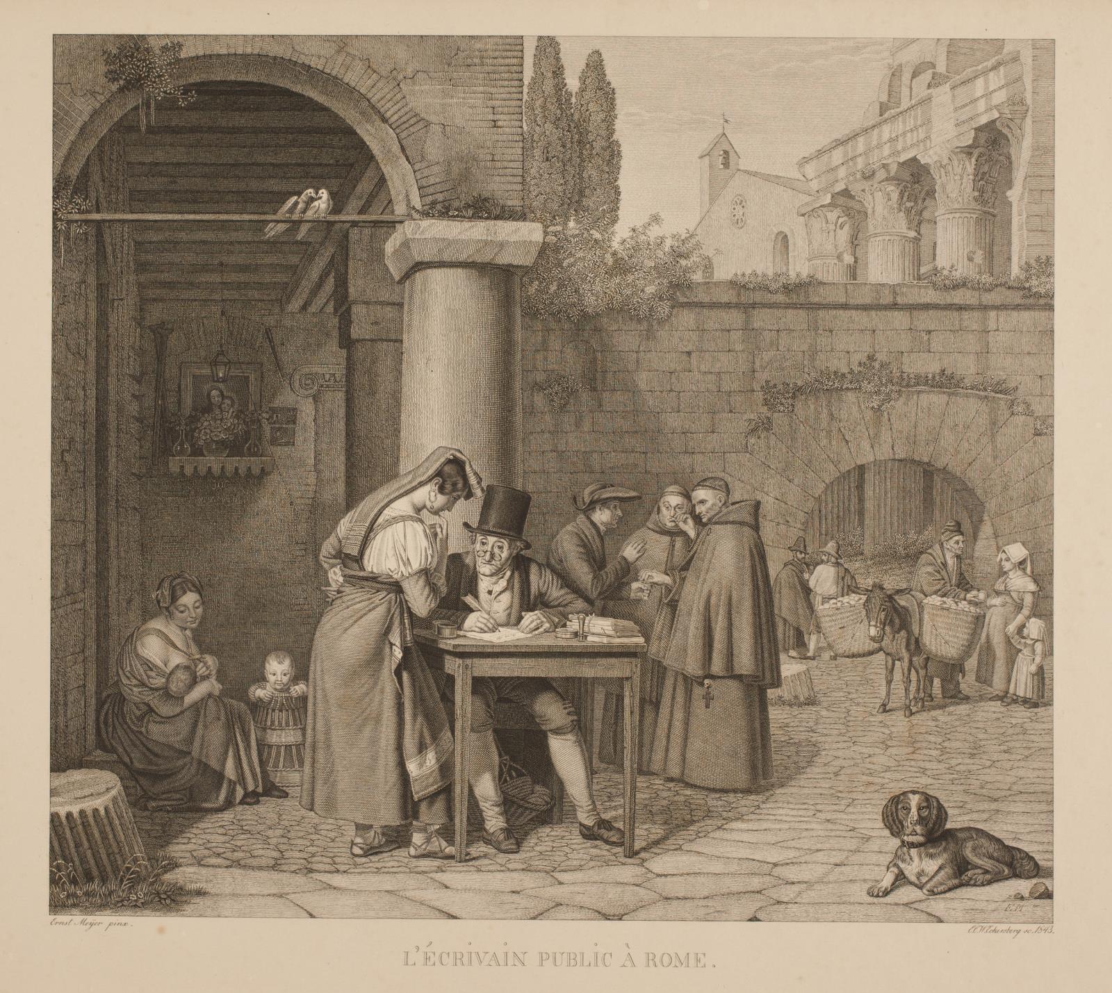 L'écrivain public à Rome, 1843, Erling Eckersberg, Ernst Meyer | SMK Open