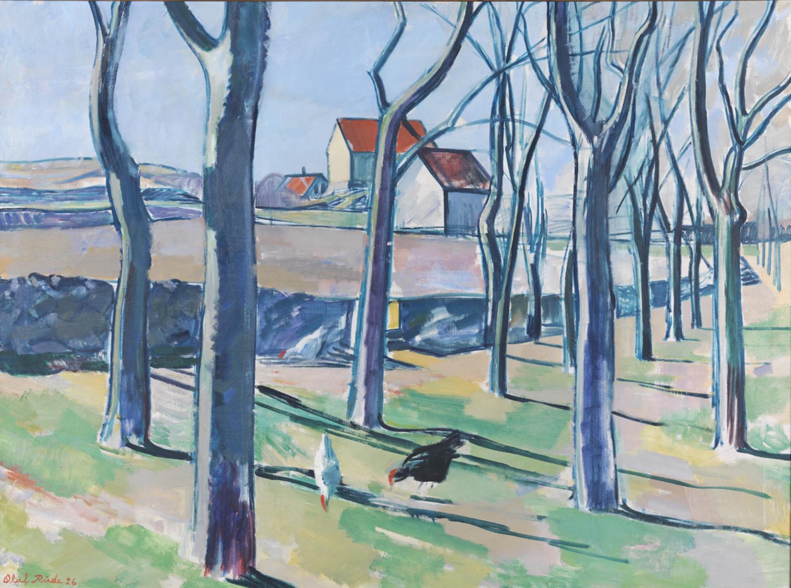 Forår. Landskab med en allé, 1926, Olaf Rude | SMK Open