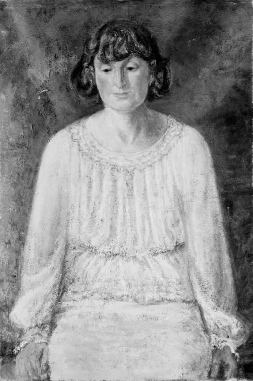 Dameportræt. Rød baggrund, 1934, Knud Agger | SMK Open