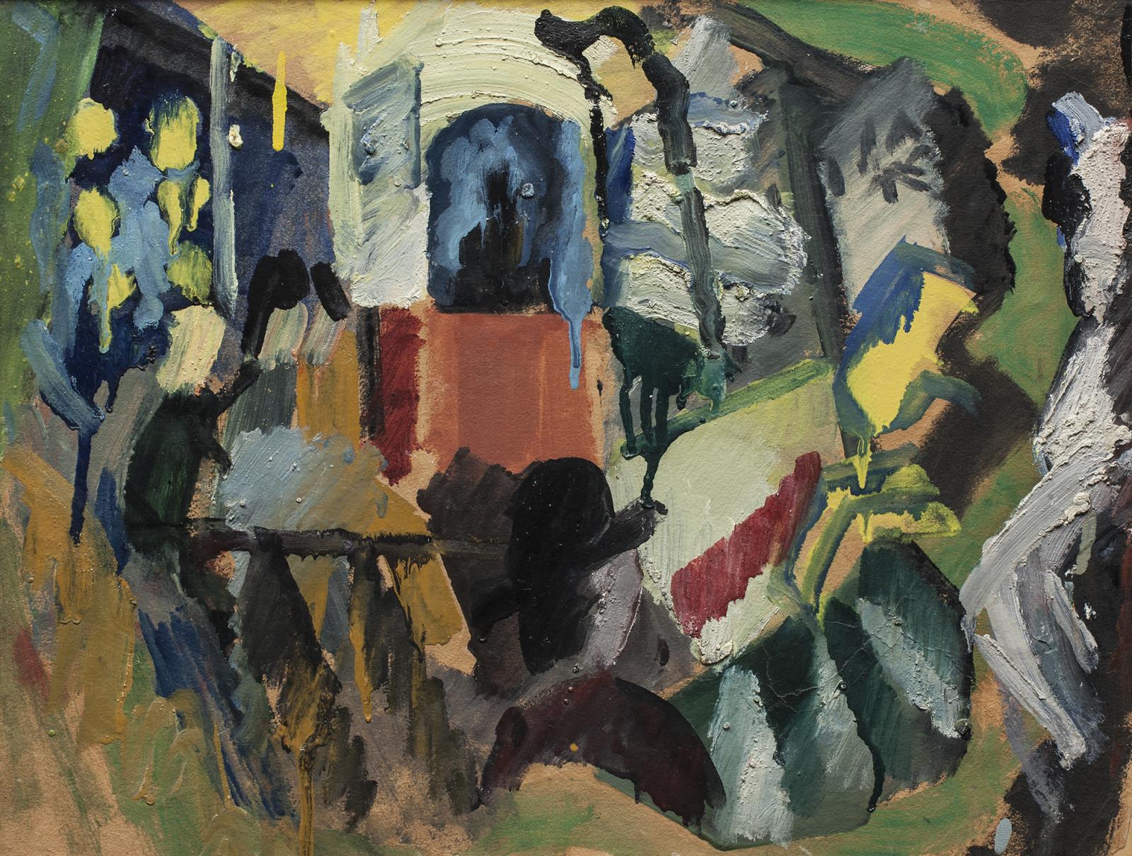 Skitse til komposition: Sporvogne, 1917, William Scharff | SMK Open