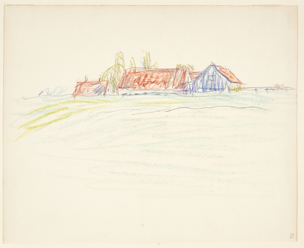 Mark med huse, 1916, Sigurd Swane | SMK Open